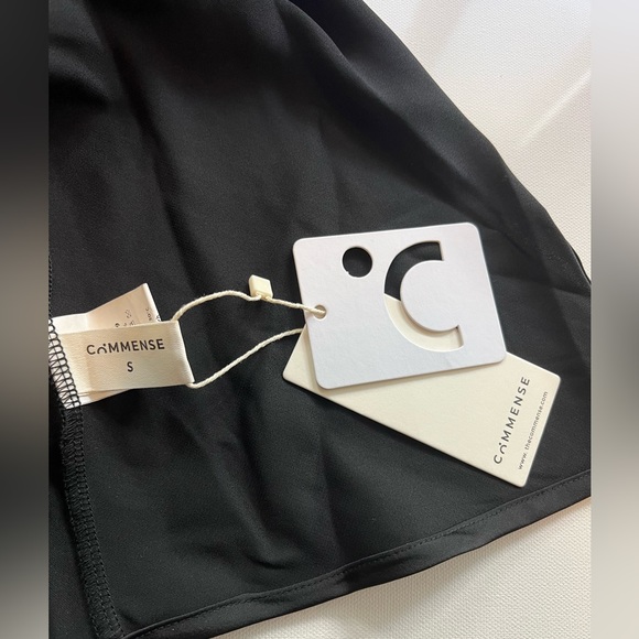 Commense | Dresses | Brand New Commense Satin Black Asymmetrical Open ...